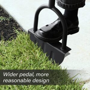 Byhagern Upgrade New Manual Edger, Half Moon Edger, Saw-Tooth Garden Edger Hand with Steel Long Handle, Lawn Step Edger for Garden Sidewalk Flower Beds