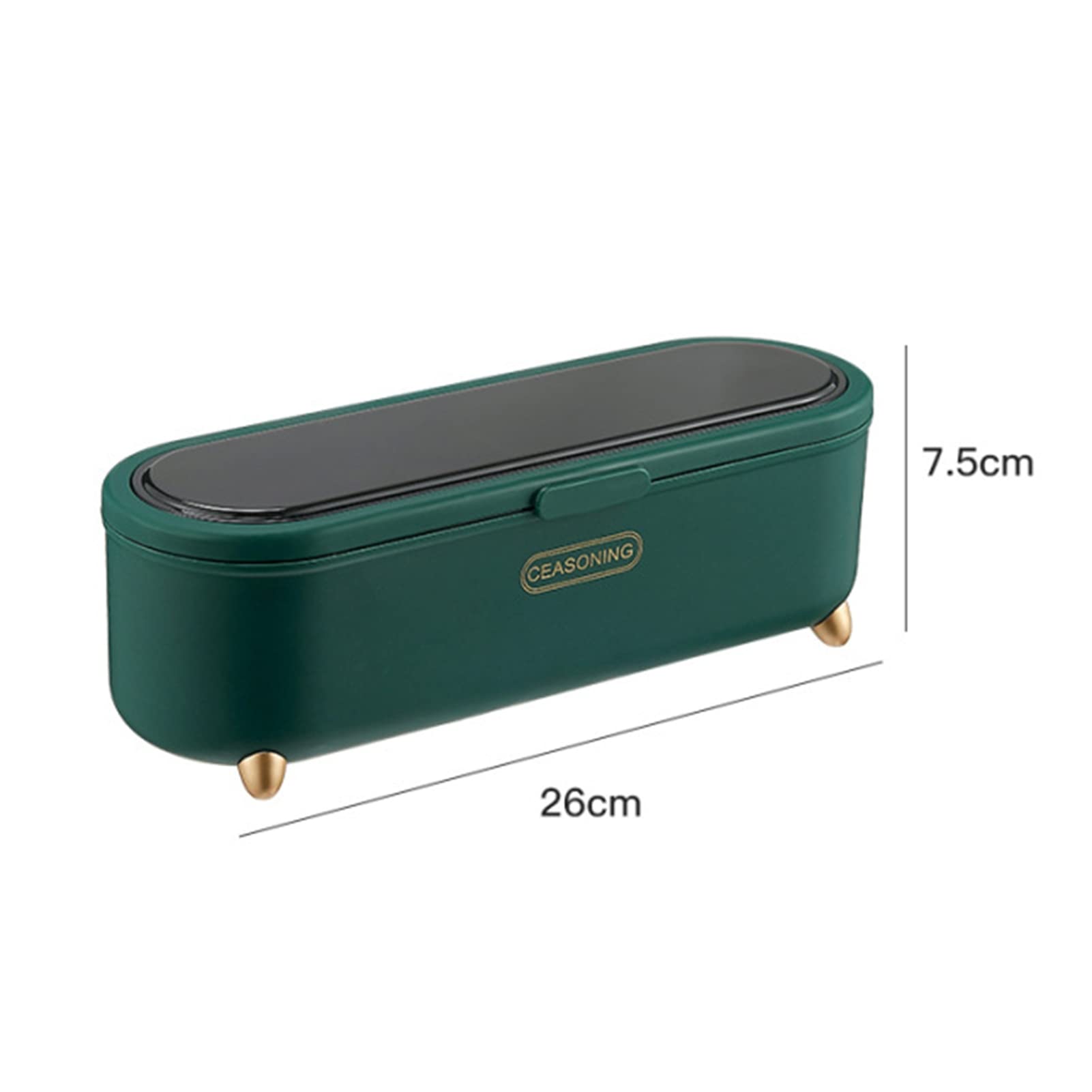 curfair Storage Box Storage Container Convenient Quick Drain Tableware Container with Lid Plastic Silverware Countertop Storage Organizer Kitchen Accessories Chopsticks Box -Green