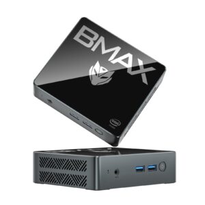 bmax b2 s mini pc n4020c 6gb ddr4 128gb emmc (up to 2.8ghz), hdmi/vga port support 4k dual screen display, dual band wifi rj45 bt4.2 usb 3.0x4 micro desktop computer office