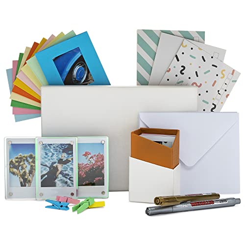 Polaroid Originals Hi-Print Bluetooth Photo Printer Bundle with Cartridge (2-Pack) and Film Kit with Acrylic Frames, Hanging Frames, and Stationery Storage Box (4 Items)