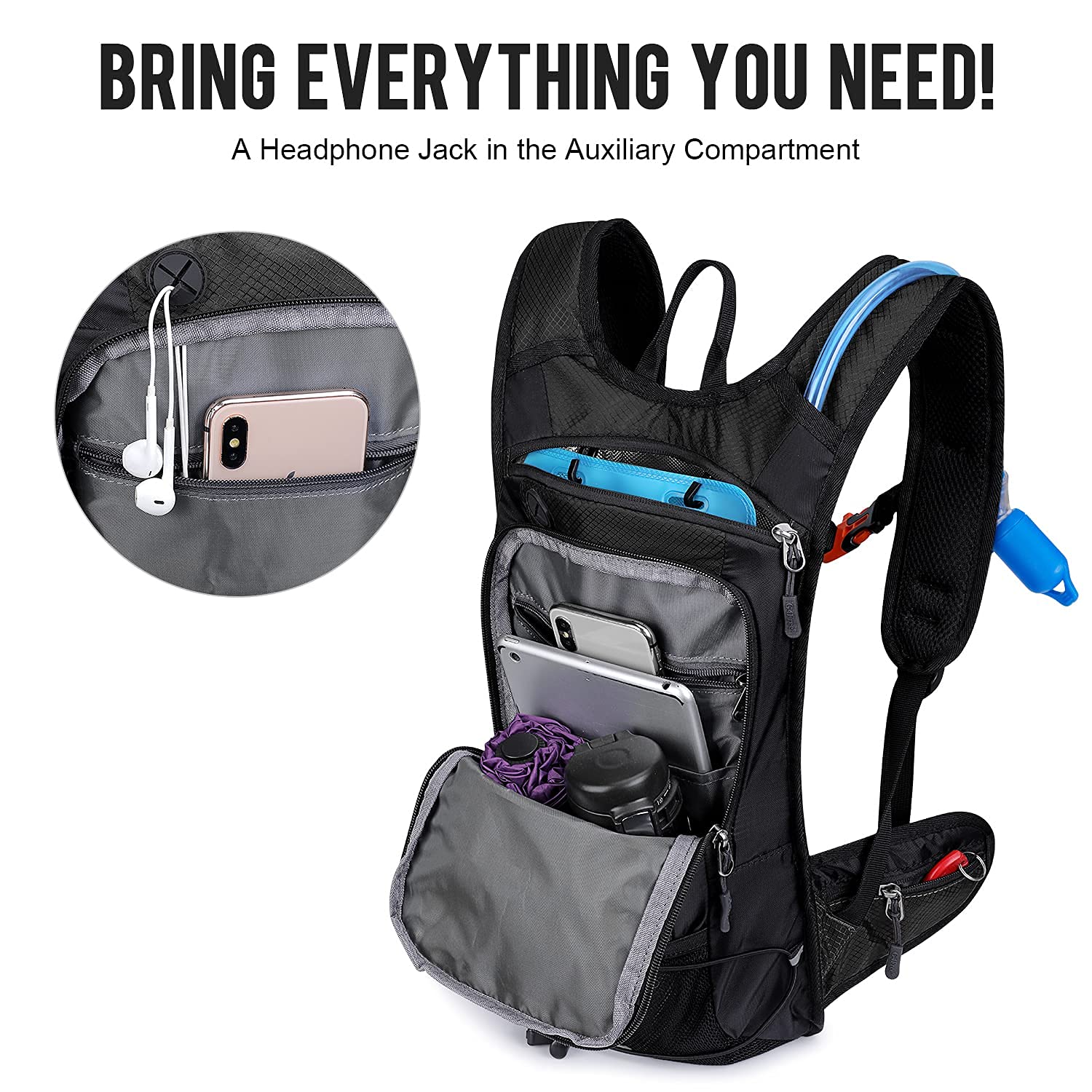 G4Free Sling Bags Men Shoulder Backpack 2L Insulated Hydration Backpack