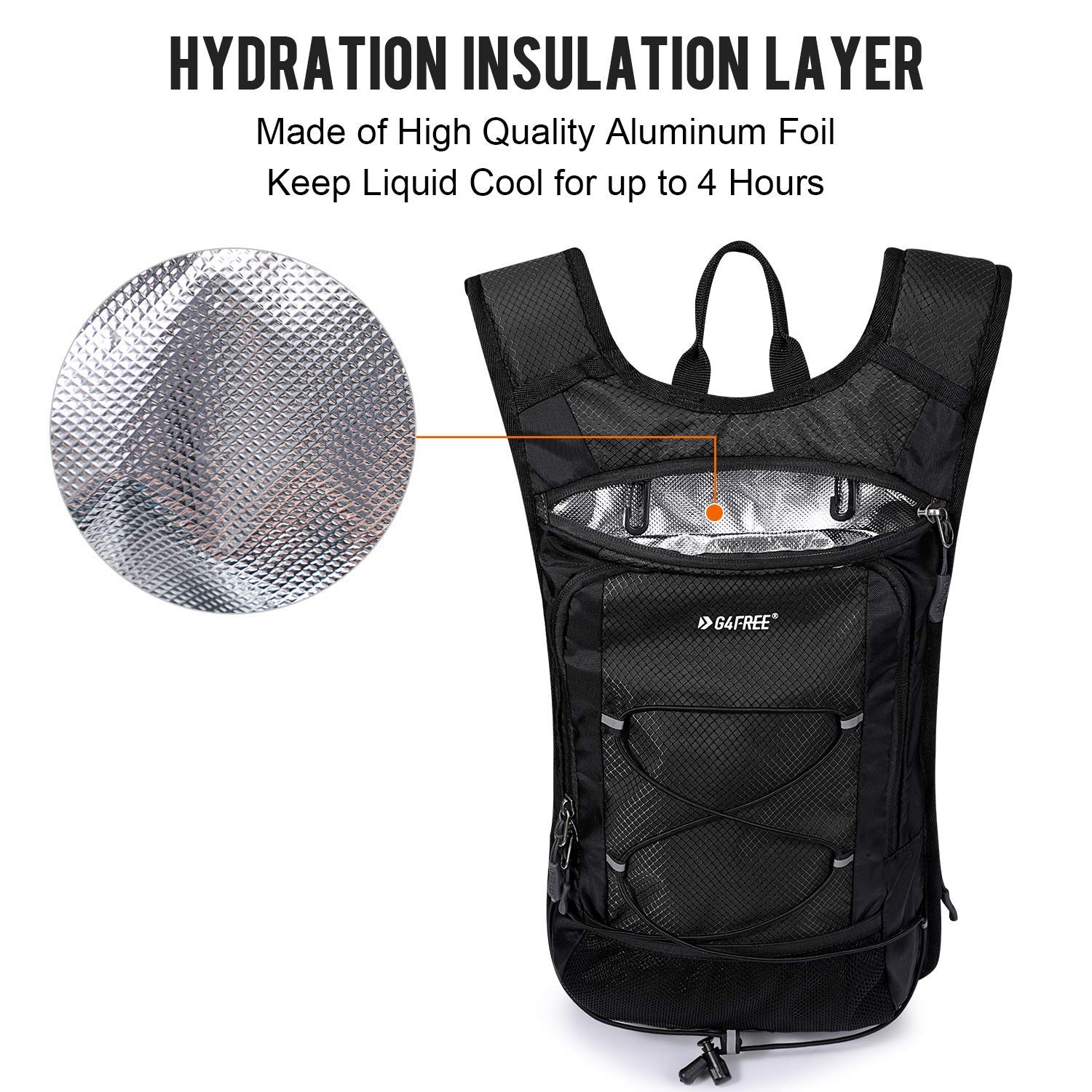 G4Free Sling Bags Men Shoulder Backpack 2L Insulated Hydration Backpack