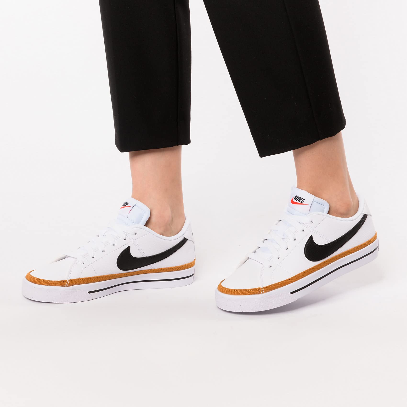 Nike Womens Court Legacy (White Black Desert Ochre, us_Footwear_Size_System, Adult, Women, Numeric, Medium, Numeric_8_Point_5)