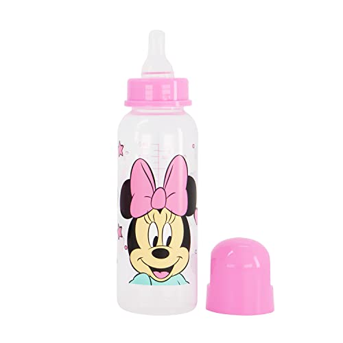 Baby Bottles 9 oz for Girls | 3 Pack of Disney "Winking Minnie"" Infant Bottles for Newborns and All Babies | BPA-Free Plastic Baby Bottle for Baby Shower