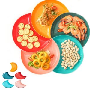 hemoton 5pcs food serving dishes moon shaped appetizer plates dessert trays dessert platters decorative dinner plates serving tray for snack/fruit/dessert/appetizer/salad/sauce