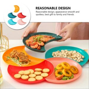 Hemoton 5PCS Food Serving Dishes Moon Shaped Appetizer Plates Dessert Trays Dessert Platters Decorative Dinner Plates Serving Tray for Snack/Fruit/Dessert/Appetizer/Salad/Sauce