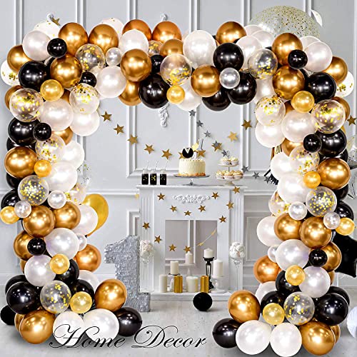 Gold Balloons, 77 Pcs 12/10/5 Inch Different Sizes Metallic Chrome Gold Balloons Garland Arch Kit for Birthday Party Decorations Wedding Bridal Baby Shower