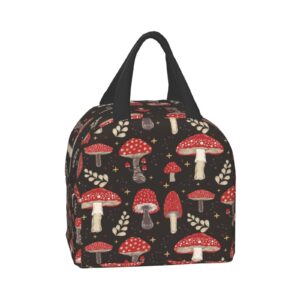 Pubnico Cute mushroom Lunch Box, Bento Box Insulated Lunch Boxes Reusable Waterproof Lunch Bag With Front Pocket For Office Picnic Hiking Beach