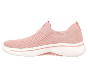 skechers women's go walk arch fit iconic slip on walking shoe pink 9 medium us