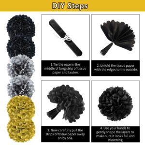 50th Birthday Decorations Kit for Men Women, Cheers to 50 Years Banner with Pom Poms Flowers, 50th Sparkling Hanging Swirl Decorations for 50th Birthday Wedding Party Supplies Decorations