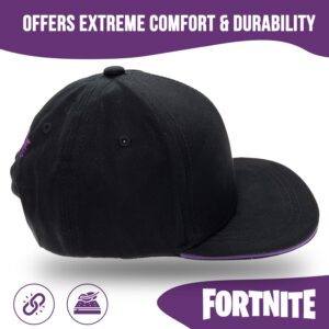 FORTNITE Baseball Cap for Boys, Quality Made Boys Hat and Fitted Cap, Flatbrim Baseball Hat with Sleek Design Purple/Black