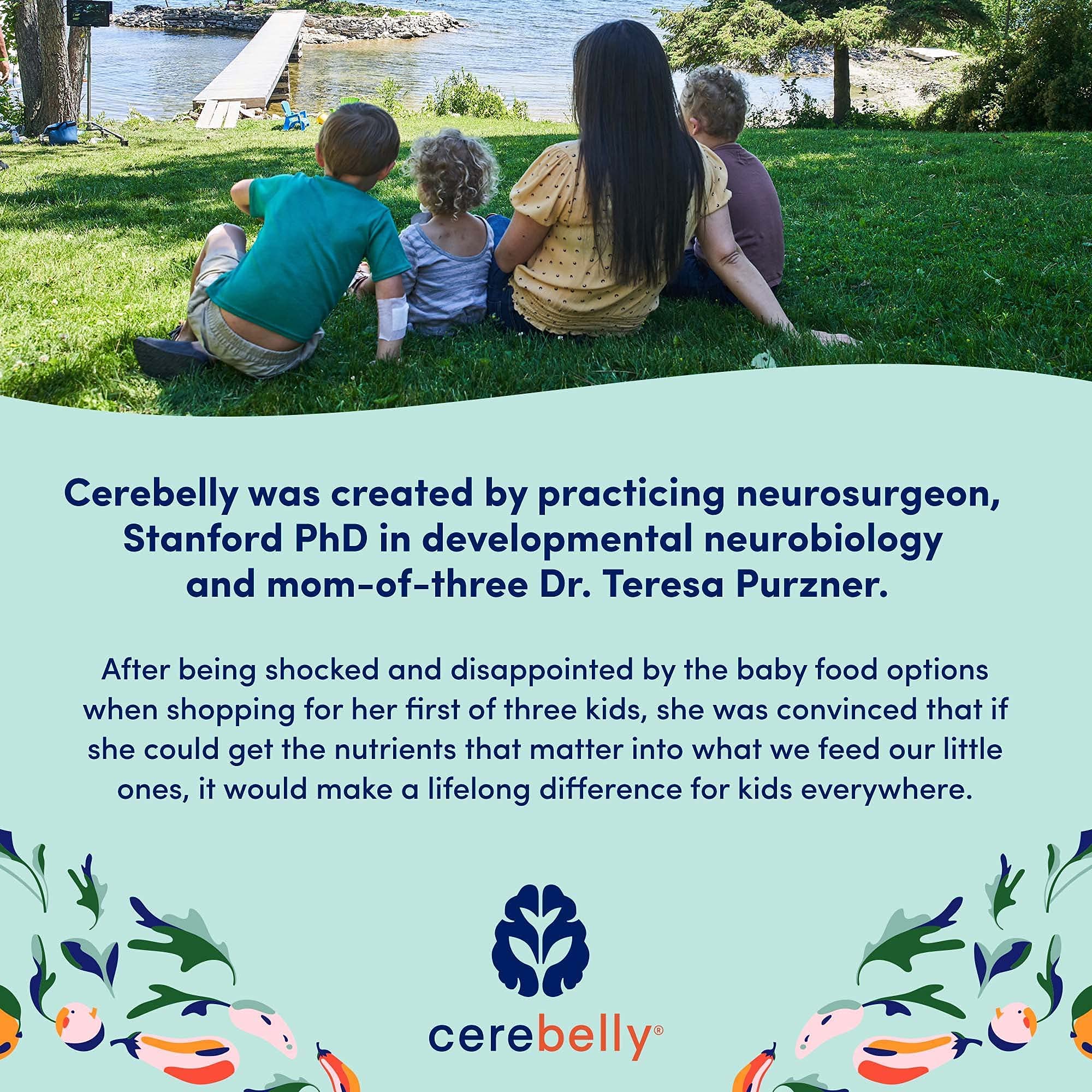 Cerebelly Baby Food Pouches – White Bean Pumpkin Apple & Purple Carrot Blueberry (6 Each), Organic Fruit & Veggie Purees, Great Snack for Toddlers, 16 Brain-supporting Nutrients, No Added Sugar