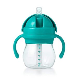 OXO Tot Transitions Straw Cup with Removable Handles, Teal, 6 Ounce (2 Pack)