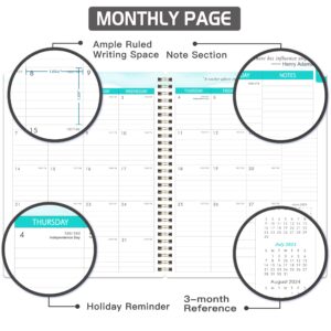 Teacher Planner 2024-2025 - Weekly & Monthly Lesson Plan Book, July 2024 - June 2025, 8" x 10", Academic Planner with Twin-Wire Binding for Teachers - Apple