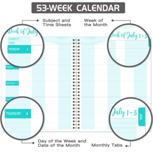 Teacher Planner 2024-2025 - Weekly & Monthly Lesson Plan Book, July 2024 - June 2025, 8" x 10", Academic Planner with Twin-Wire Binding for Teachers - Apple