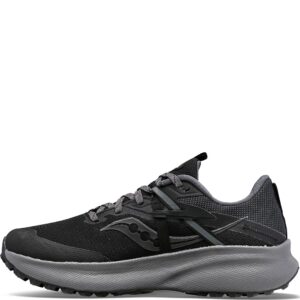 saucony women's ride 15 tr gore tex trail running shoe, black/charcoal, 8.5