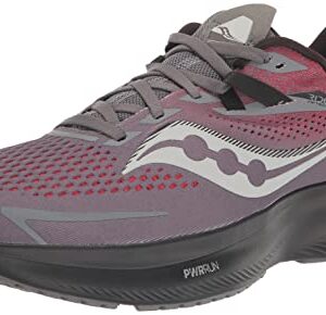 Saucony Men's Ride 15 Running Shoe, Charcoal/RED, 12.5