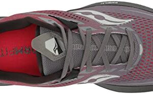 Saucony Men's Ride 15 Running Shoe, Charcoal/RED, 12.5