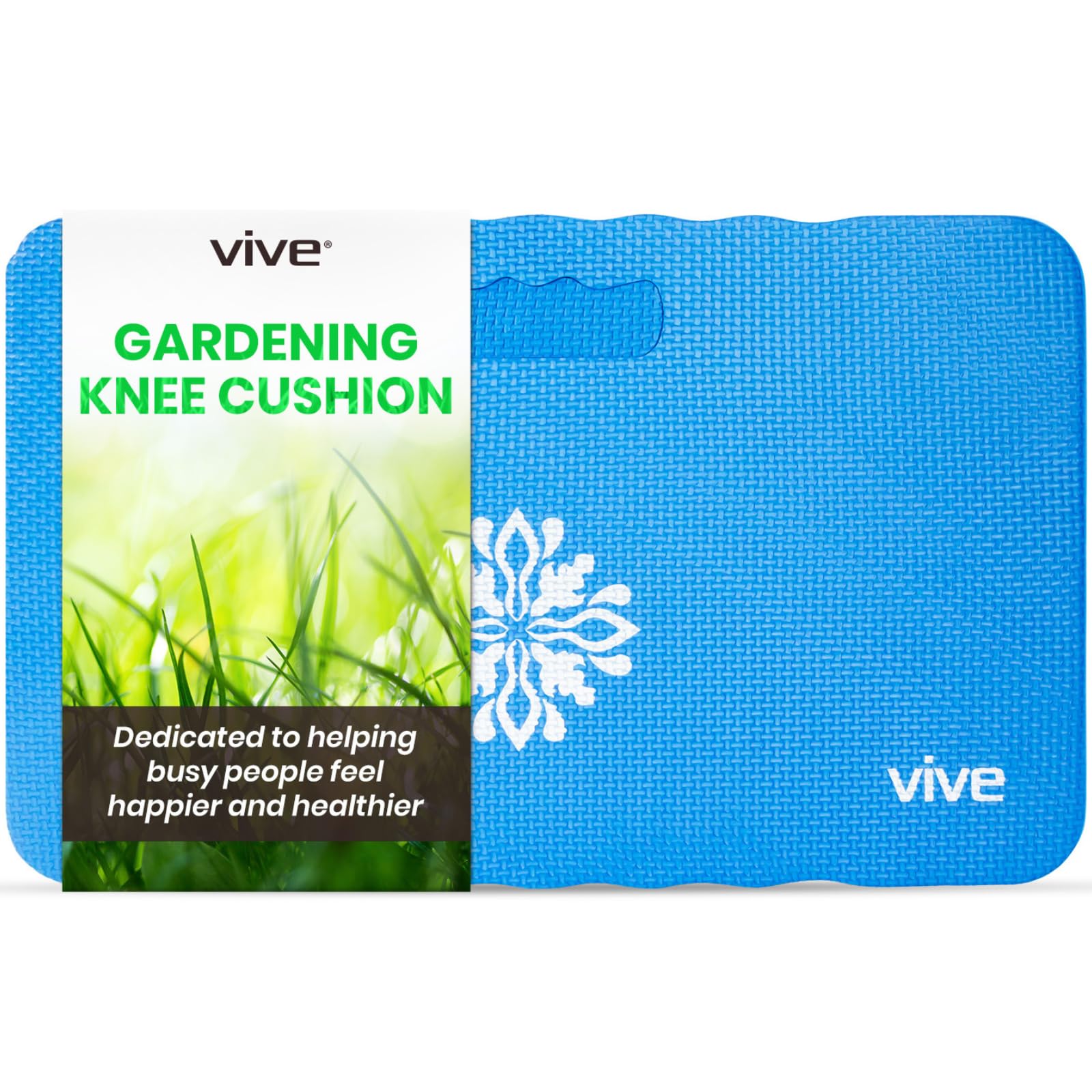 Vive Extra Thick Kneeling Pad for Gardening - Firm Waterproof Knee Mat for Work, Cleaning, Bathing Baby, or Hard Wood Floors - Foam Kneeler for Yoga, Exercise - Great Garden Supplies & Accessories