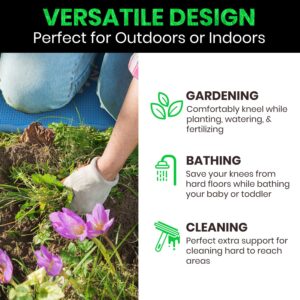 Vive Extra Thick Kneeling Pad for Gardening - Firm Waterproof Knee Mat for Work, Cleaning, Bathing Baby, or Hard Wood Floors - Foam Kneeler for Yoga, Exercise - Great Garden Supplies & Accessories