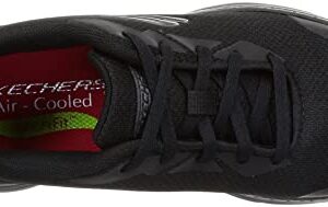 Skechers Women's Athletic lace up Arch Fit Sr Health Care Professional Shoe, Black, 7.5