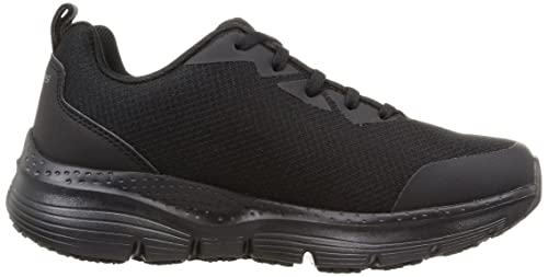 Skechers Women's Athletic lace up Arch Fit Sr Health Care Professional Shoe, Black, 7.5