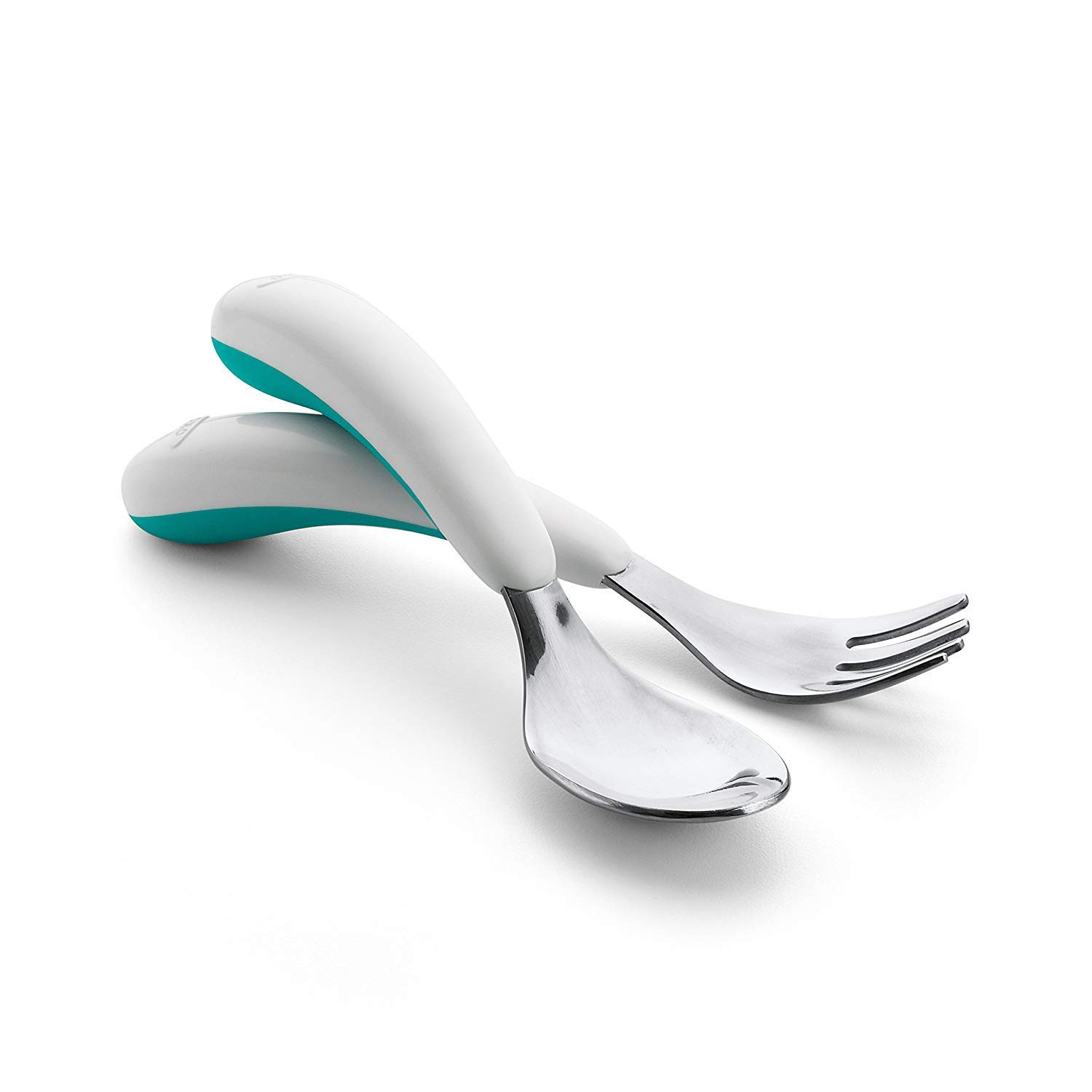 OXO Tot Training Fork and Spoon Set, Teal, 2-Pack