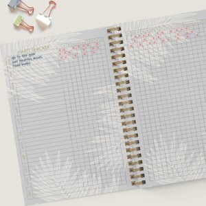 Bright Day Calendars Undated To Do List Daily Task Checklist Planner Time Management Notebook by Bright Day Non Dated Flex Cover Spiral Organizer 8.25 x 6.25 Habit Tracker (Gold Palm Leaves)