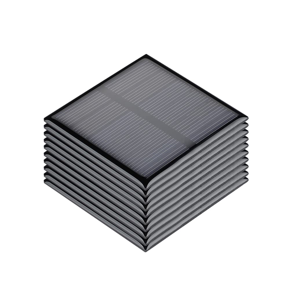 SUNYIMA 10Pcs 5.5V 80mA Mini Solar Panels 2.36"x2.36" for Solar Power Mini Solar Cells DIY Electric Toy Materials Photovoltaic Cells Solar DIY System Kits