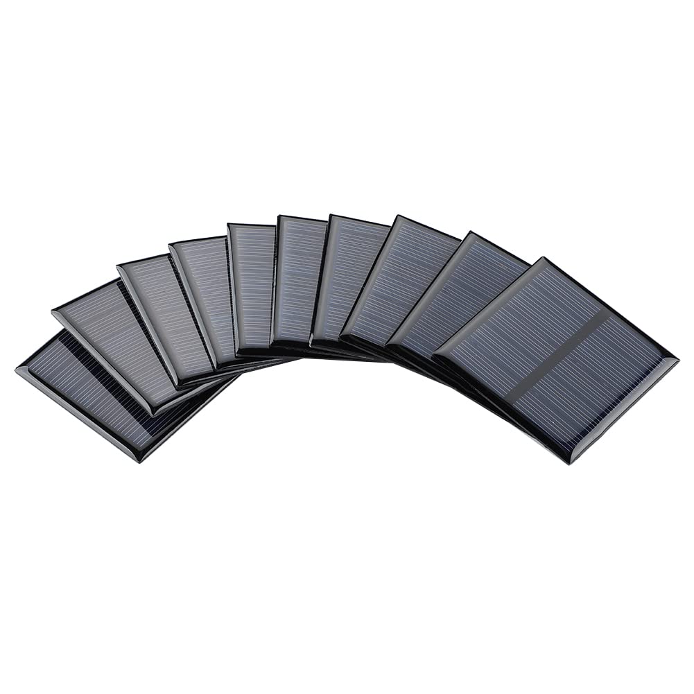 SUNYIMA 10Pcs 5.5V 80mA Mini Solar Panels 2.36"x2.36" for Solar Power Mini Solar Cells DIY Electric Toy Materials Photovoltaic Cells Solar DIY System Kits