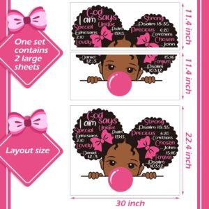 Black Girl Wall Decals for Girls Bedroom, Inspirational Quote Decals African American Wall Sticker Motivational Saying Pink Positive Baby Stickers for Nursery Bedroom Wall Decor (Classic Style)