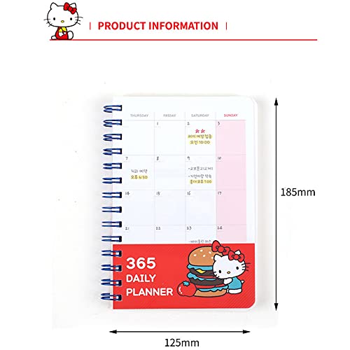 2019 Hello Kitty 365 Daily Planner Scheduler Diary Ver.2 (1PC) : Red / Blue (Blue)