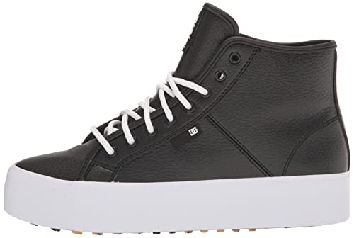 DC Women's Manual HI WNT Skate Shoe, Black/White, 8.5