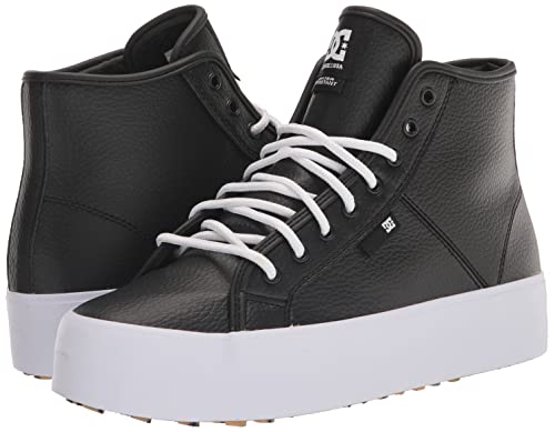 DC Women's Manual HI WNT Skate Shoe, Black/White, 8.5