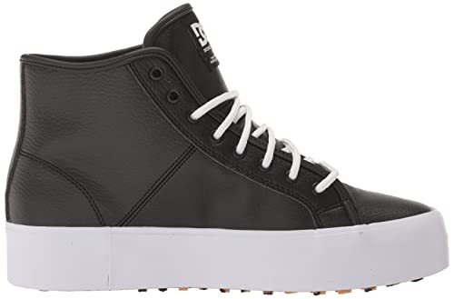 DC Women's Manual HI WNT Skate Shoe, Black/White, 8.5