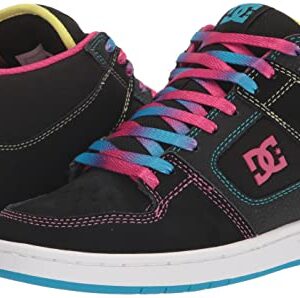 DC Women's Manteca 4 Mid High Top Casual Skate Shoe, Black/Multi, 9