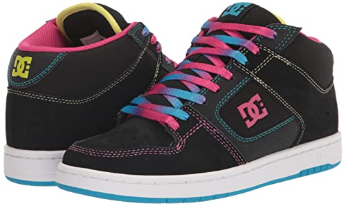 DC Women's Manteca 4 Mid High Top Casual Skate Shoe, Black/Multi, 9