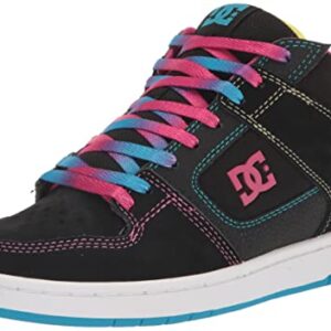 DC Women's Manteca 4 Mid High Top Casual Skate Shoe, Black/Multi, 9