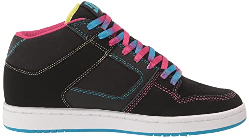 DC Women's Manteca 4 Mid High Top Casual Skate Shoe, Black/Multi, 9