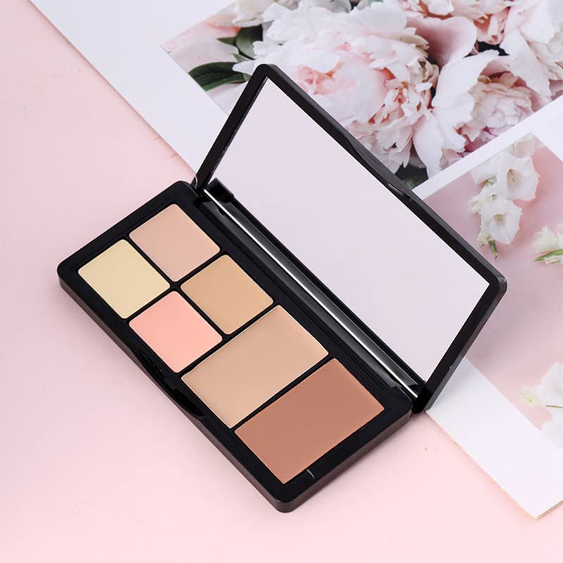 Concealer Contour Palette, Cosmetics Cream Contour and Highlighting Makeup Kit,6 In 1 Contouring Foundation Concealer Palette Conceals Dark Circles,Blemish,Waterproof Long-Lasting-Cruelty Free (#02)