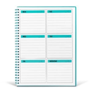 UtyTrees Undated Weekly Planner: A5 To Do List Planner Notebook, Daily Planner, Weekly Goals Notebook with 52 Weeks Planning, 5.2"X 7.5", Green