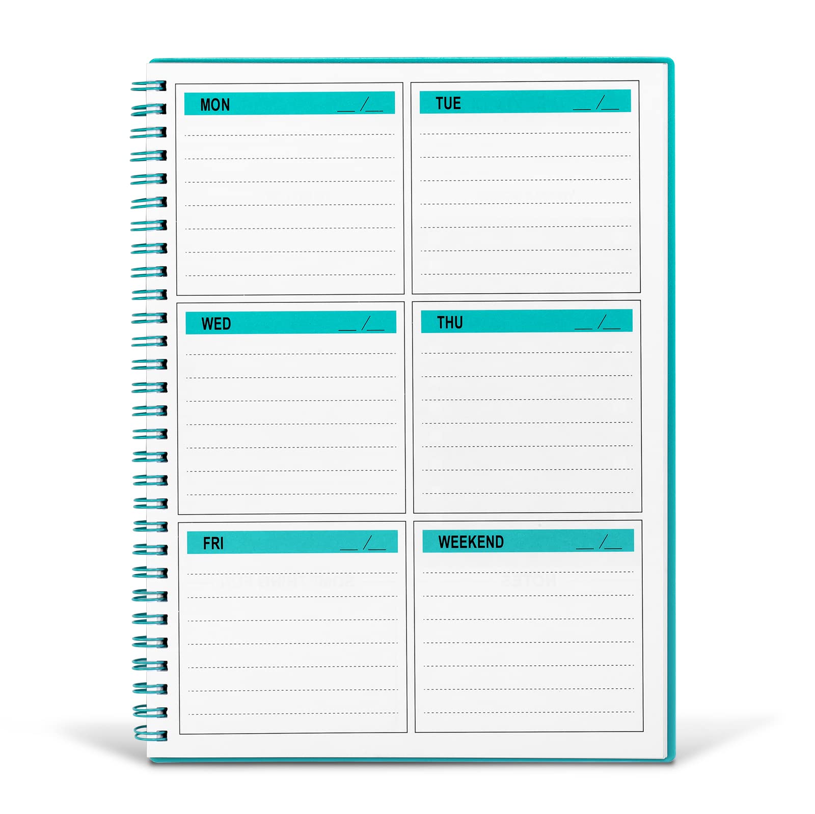 UtyTrees Undated Weekly Planner: A5 To Do List Planner Notebook, Daily Planner, Weekly Goals Notebook with 52 Weeks Planning, 5.2"X 7.5", Green