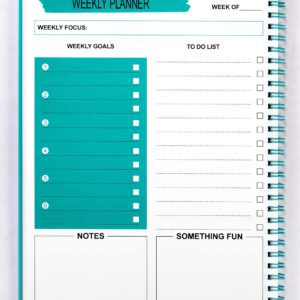 UtyTrees Undated Weekly Planner: A5 To Do List Planner Notebook, Daily Planner, Weekly Goals Notebook with 52 Weeks Planning, 5.2"X 7.5", Green