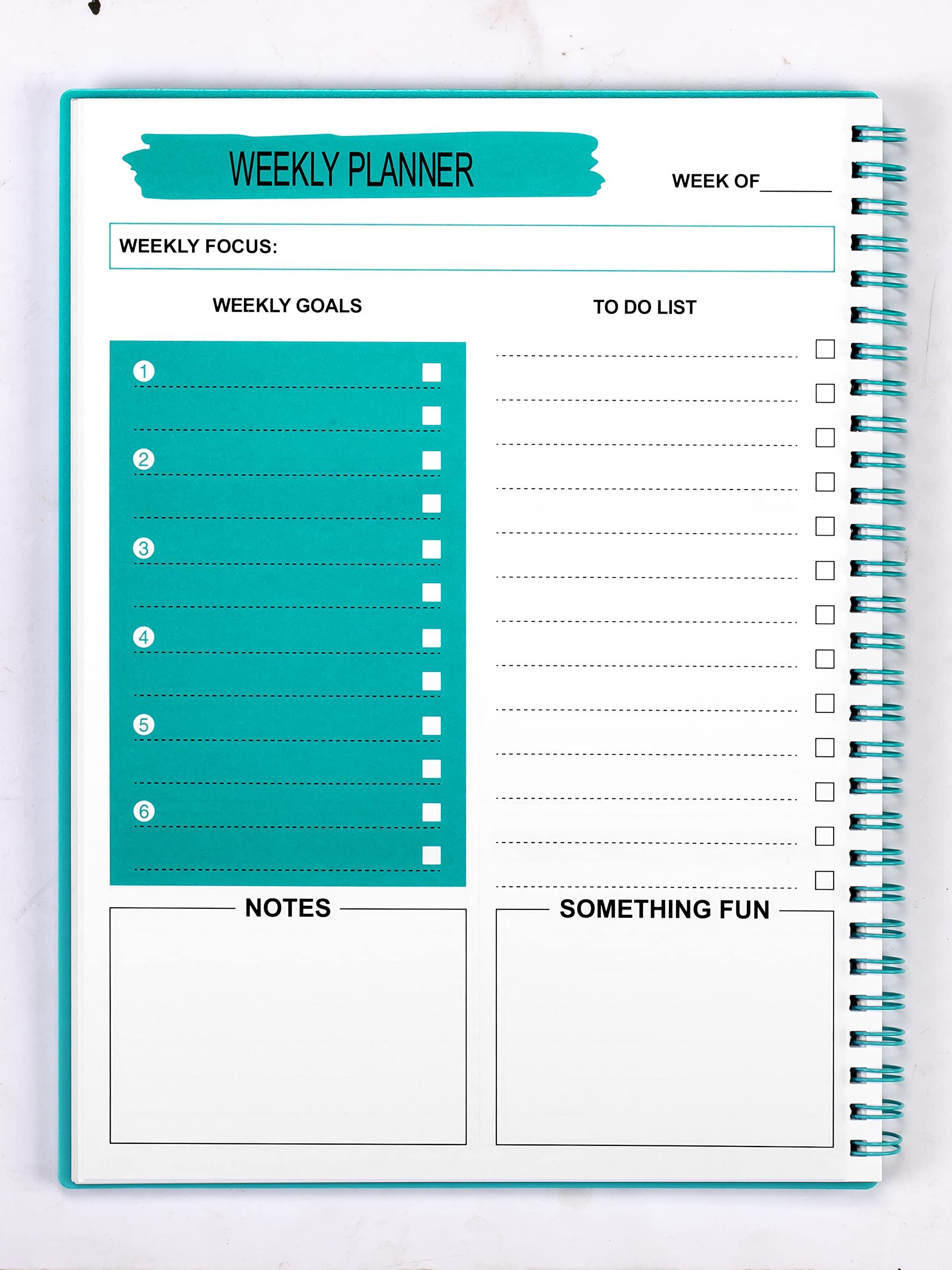 UtyTrees Undated Weekly Planner: A5 To Do List Planner Notebook, Daily Planner, Weekly Goals Notebook with 52 Weeks Planning, 5.2"X 7.5", Green