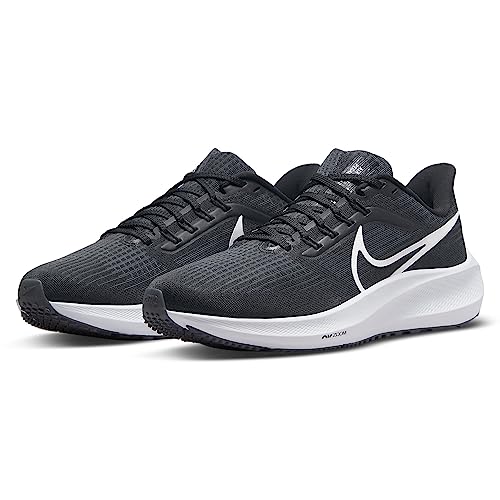 NIKE Women's Sneaker, Black White Dk Smoke Grey, 6