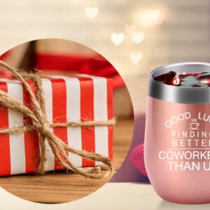 AMZUShome Good Luck Finding Better Coworkers Than Us Mug.Going Away,Goodbye,Farewell,Leaving,New Job Gifts for Colleague Boss Co-worker Friends Men Women Wine Tumbler(12oz Rose Gold)