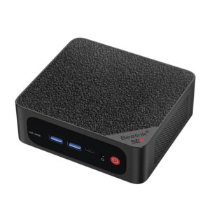 beelink ser5 max amd mini pc, ryzen 7 5800h (8c/16t, up to 4.4ghz) mini computer, 16gb 500gb pcle3.0 ssd micro desktop, small pc 4k triple displays, wifi 6+bt 5.2, usb3.2 gen 2, home, office, business