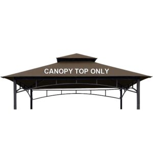 coastshade 8x 5 bbq gazebo double outdoor bbq canopy,patio and outdoor backyard bbq gazebo with led lights x 2 (khaki, straight 8 x 5ft - new)