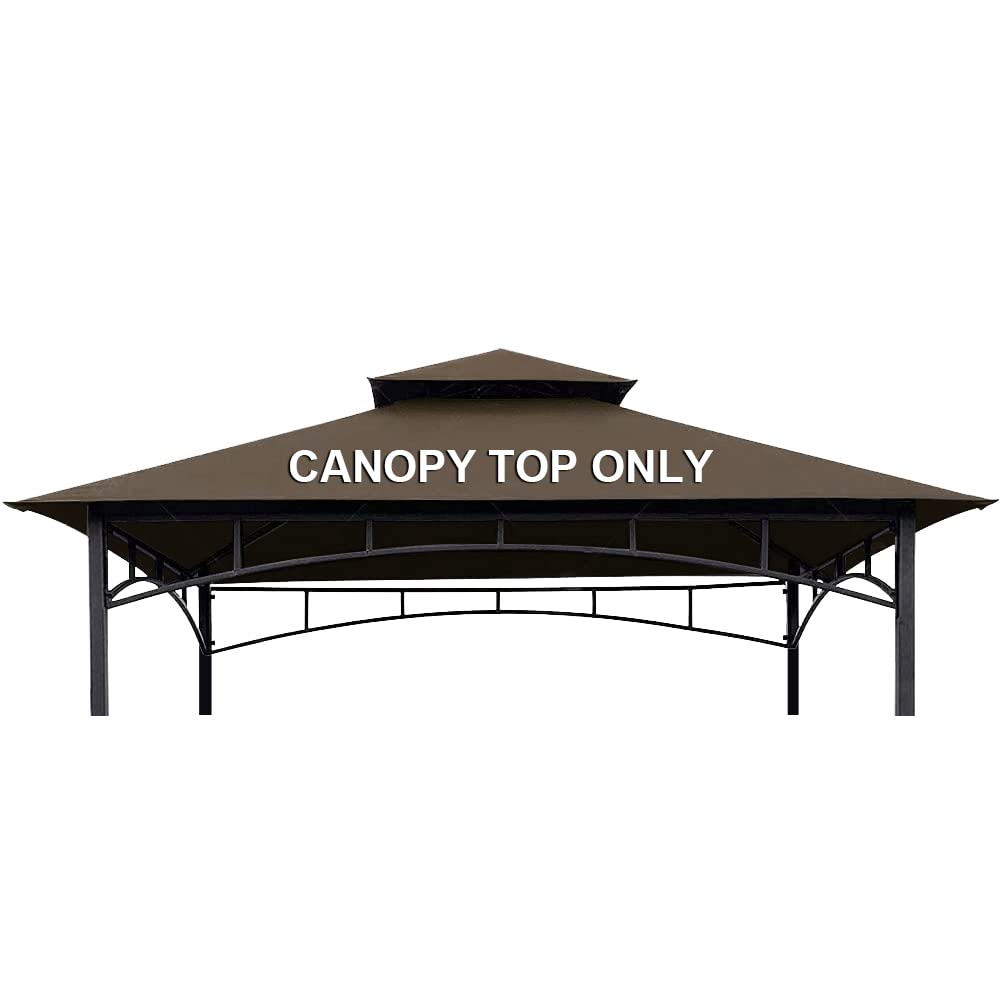 CoastShade 8X 5 BBQ Gazebo Double Outdoor BBQ Canopy,Patio and Outdoor Backyard BBQ Gazebo with LED Lights x 2 (Khaki, Straight 8 x 5ft - New)