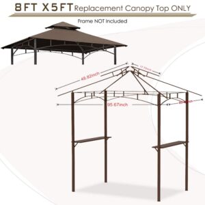 CoastShade 8X 5 BBQ Gazebo Double Outdoor BBQ Canopy,Patio and Outdoor Backyard BBQ Gazebo with LED Lights x 2 (Khaki, Straight 8 x 5ft - New)